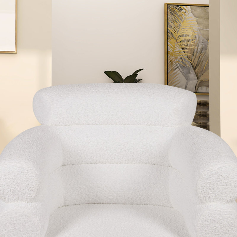 Aghamjot 32.9 Wide Modern Soft Novelty Microfiber Upholstered Swivel Barrel Chair